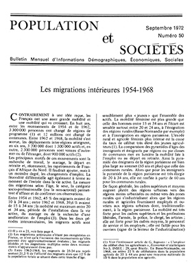 Les migrations intérieures 1954-68 - Population et Sociétés - Ined ...