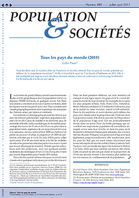 Tous les pays du monde (2011) - Population et Sociétés - Ined éditions ...